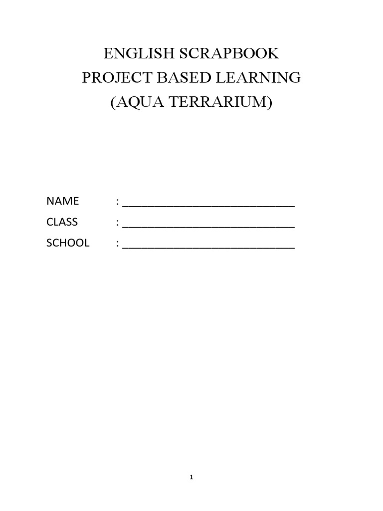 English Scrapbook Project Based Learning (Aqua Terrarium) | PDF ...