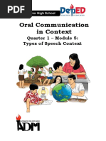 Types of Speech Context in Communication | PDF | Nonverbal ...