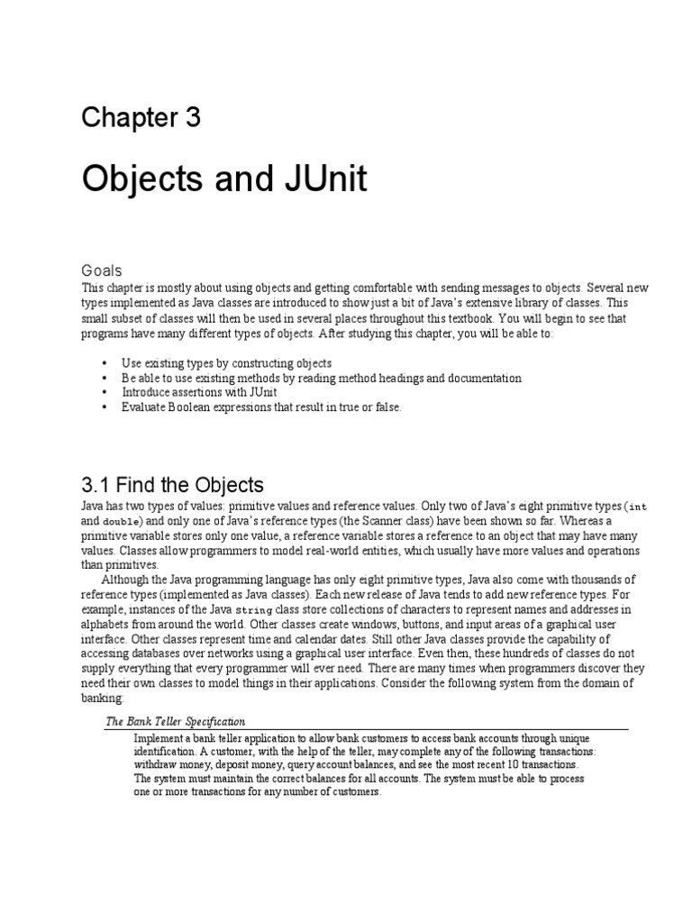 Java Objects and JUnit Basics | PDF | Parameter (Computer Programming) | Class (Computer ...