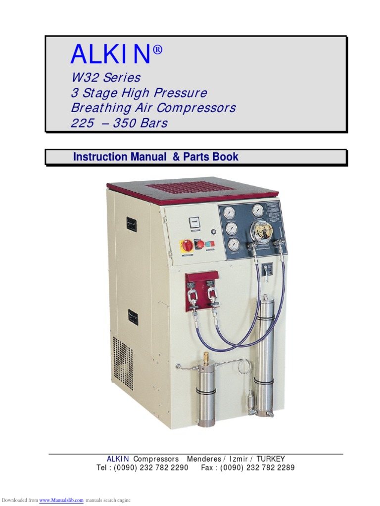 Alkin: W32 Series 3 Stage High Pressure Breathing Air Compressors 225 ...