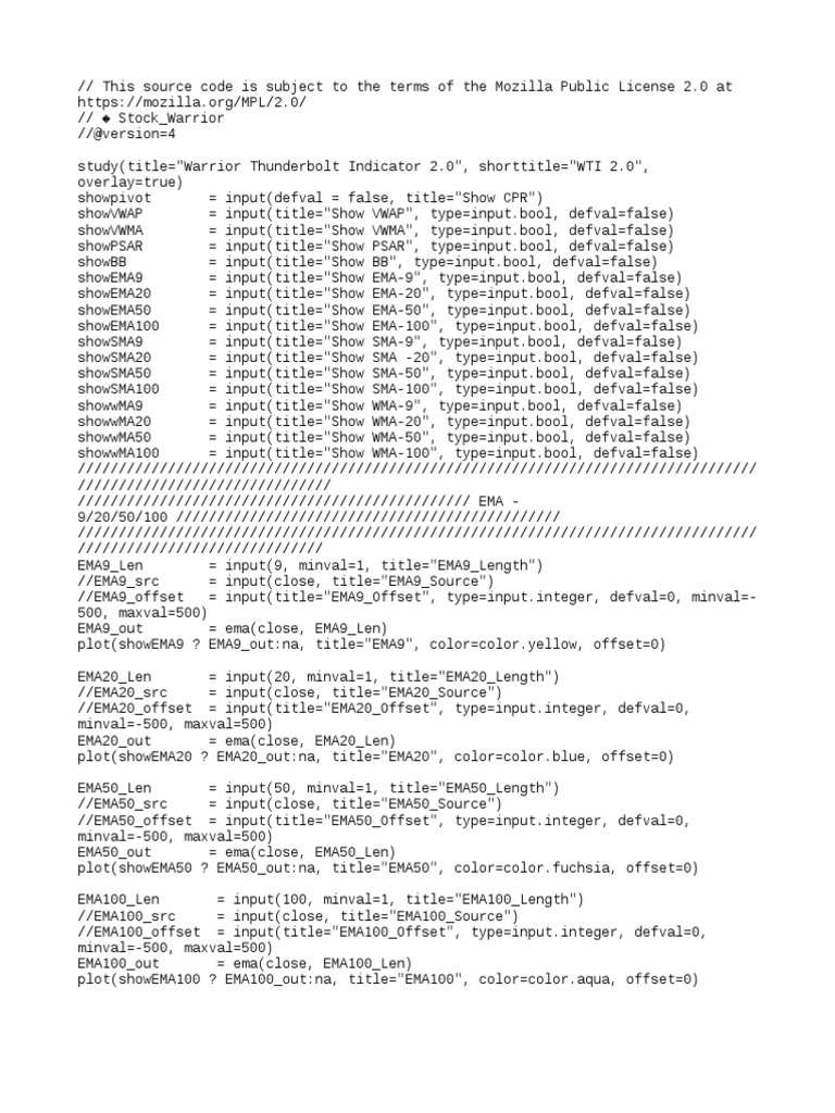 Warrior Thunderbolt Indicator 2.0 | PDF | Computers | Technology ...