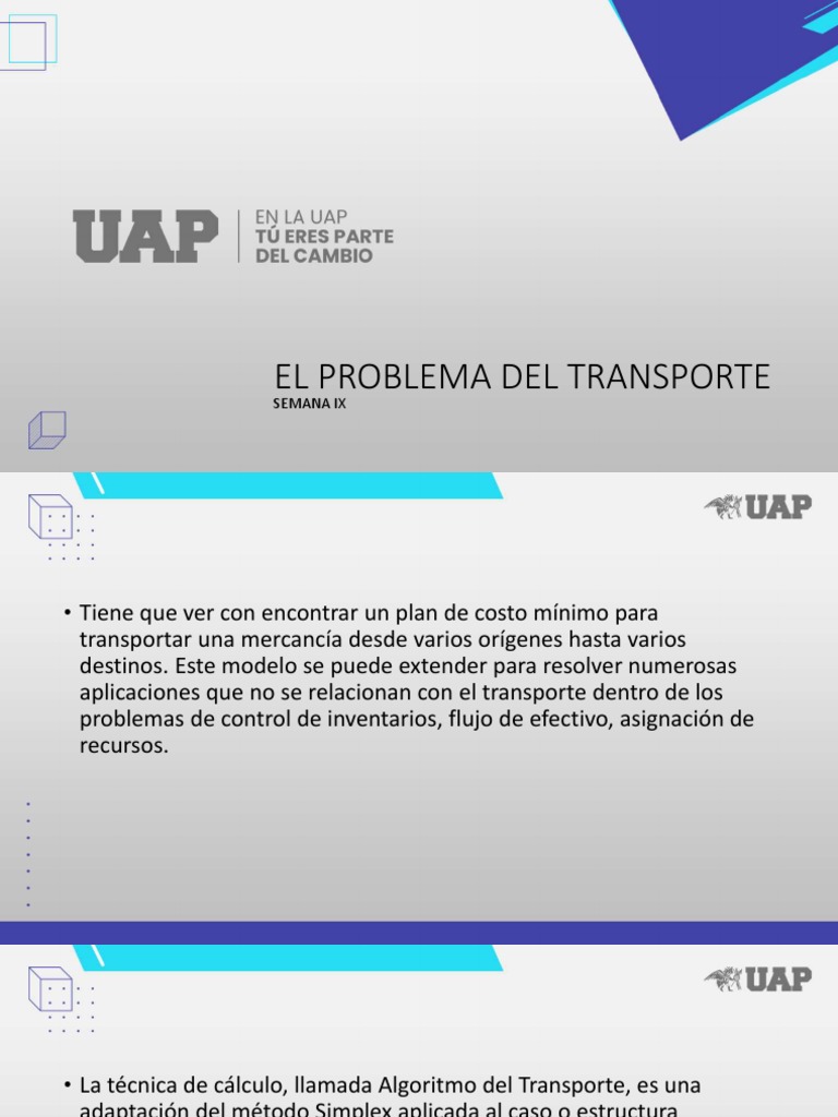 El Problema Del Transporte: Semana Ix | PDF | Programación lineal ...