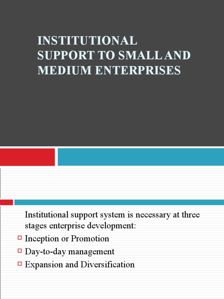 Institutional Support To Small and Medium Enterprises | PDF ...