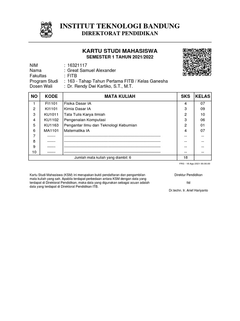 KSM 16321117 Semester 1 Tahun 20212022 | PDF