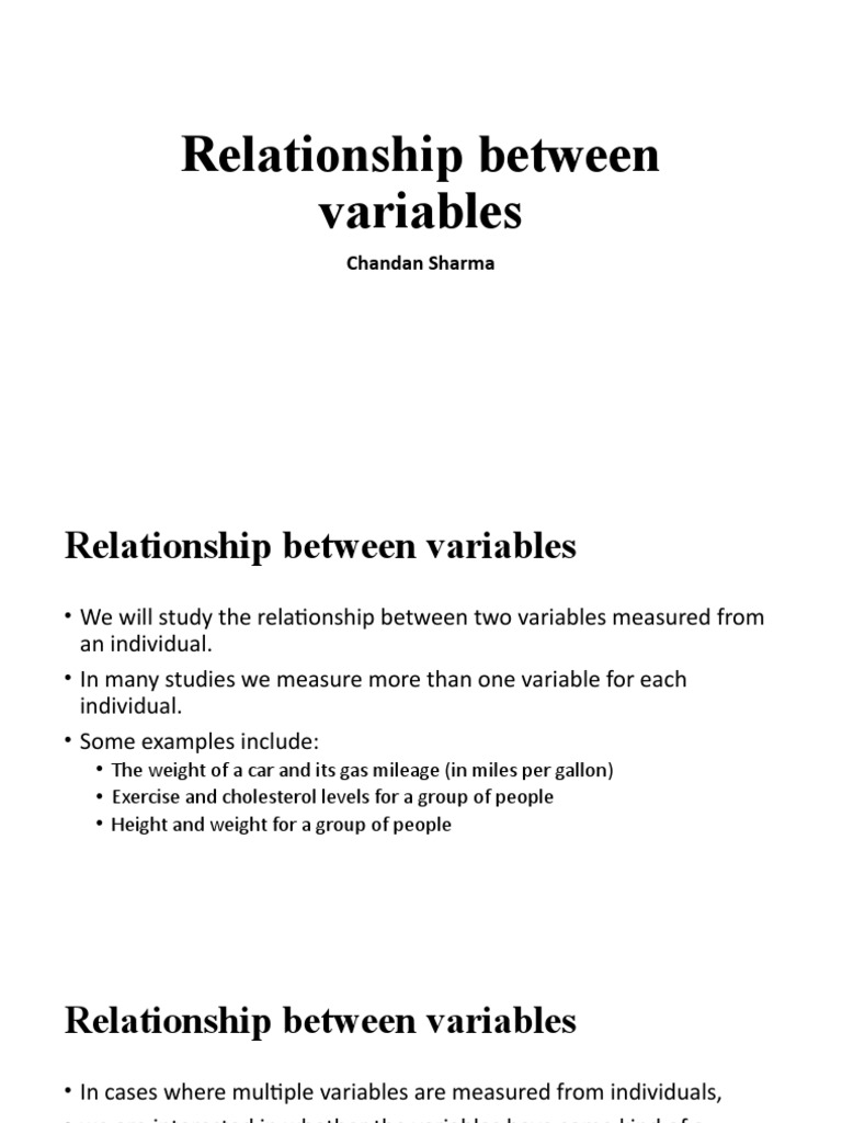Lecture 13 Relationship Between Variables | PDF | Scatter Plot ...