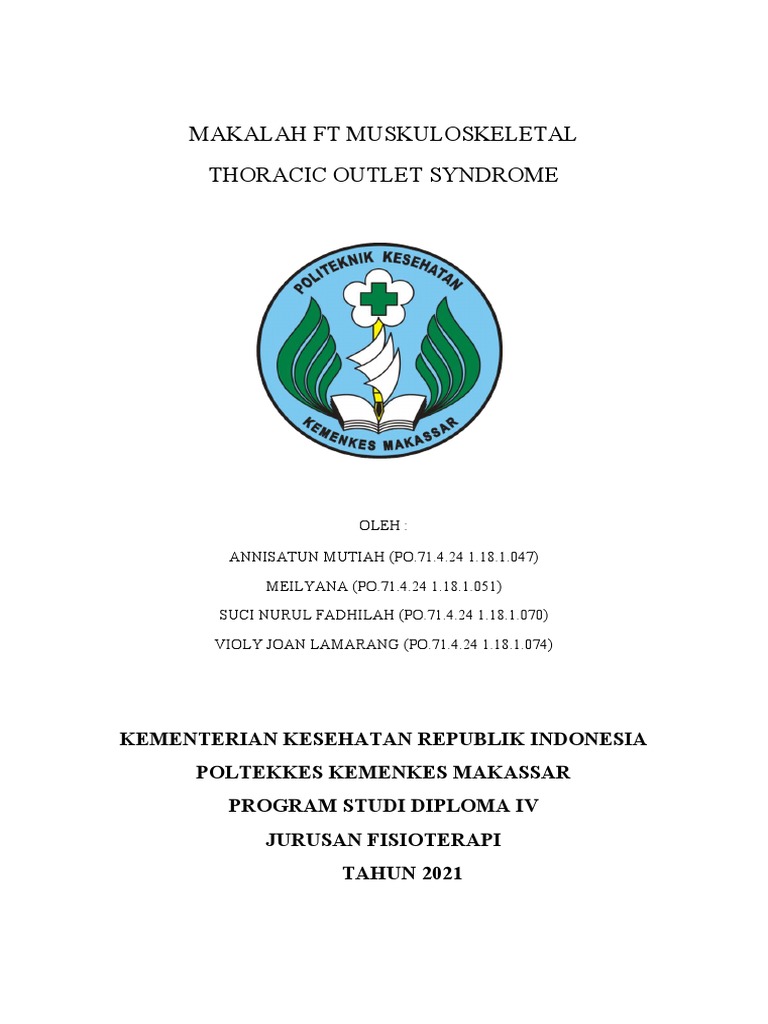 Makalah Thoracic Outlet Syndrome Div TK - Iii.b | PDF