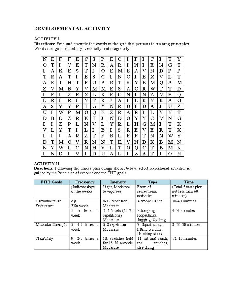 Developmental Activity: Words Can Go Horizontally, Vertically and ...