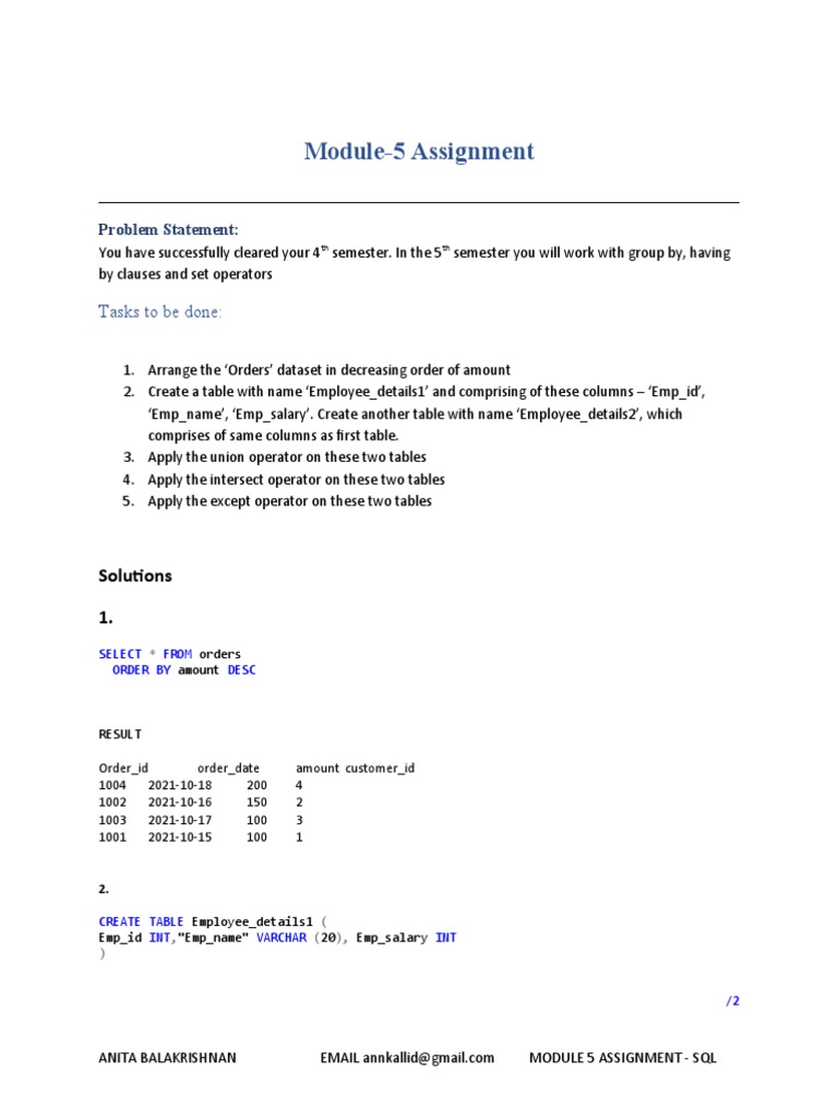 Module 5 Assignment - SQL | Download Free PDF | Data Management | Databases Module 5 Assignment - SQL | Download Free PDF | Data Management | Databases