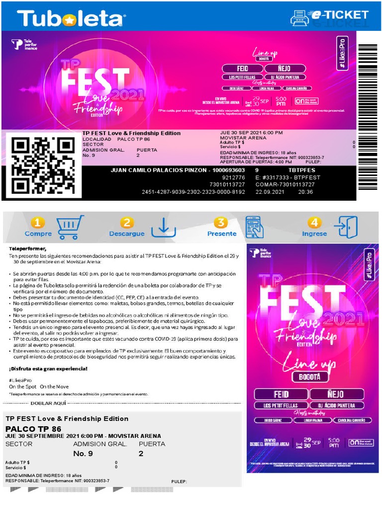 Entrada TP FEST Love Friendship Edition Juan Camilo PALACIOS PINZON | PDF