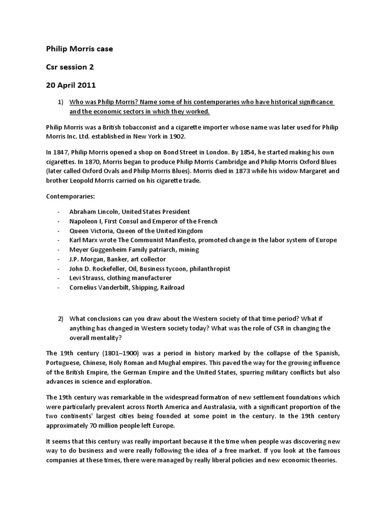 Philip Morris Case | PDF | Tobacco Smoking | Addiction