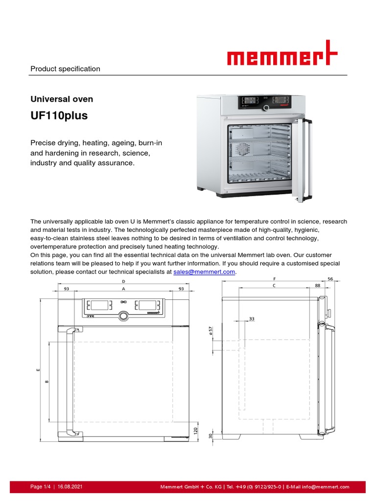 Memmert Universal Oven UF110plus - en | PDF | Temperature | Calibration