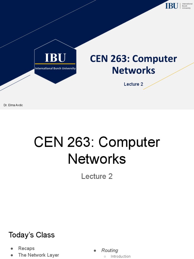 CEN 263 - Computer Networks - Lecture 2 - and - 3 - LMS | PDF ...