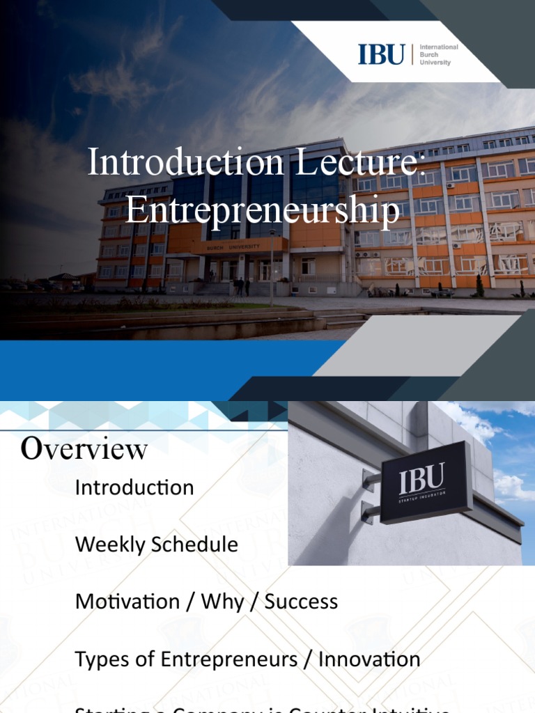 Introduction Lecture 2021 | PDF | Entrepreneurship | Startup Company