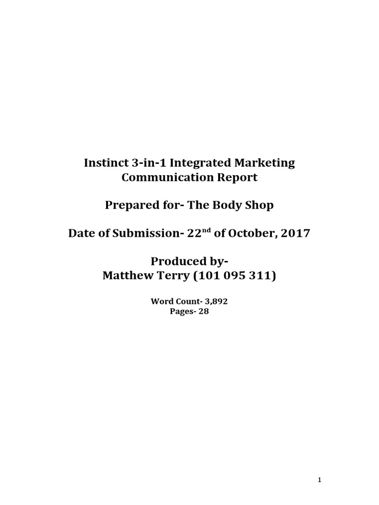Imc Body Shop | PDF | Brand | Target Audience