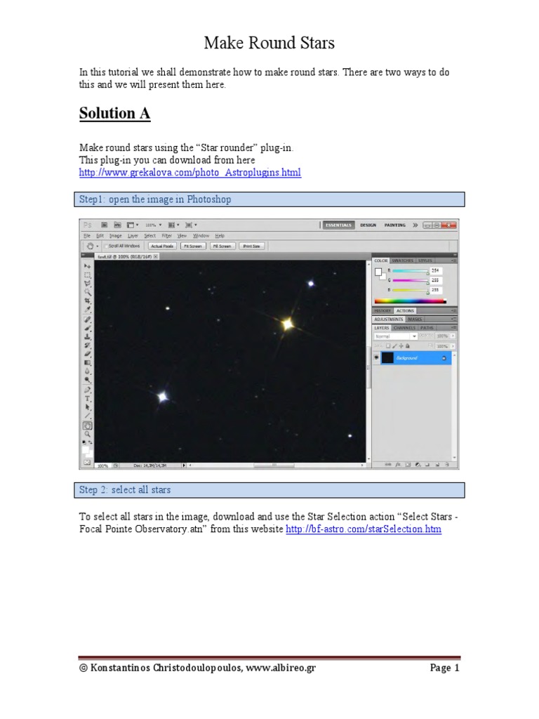 Make Round Stars | PDF | Adobe Photoshop | Computing