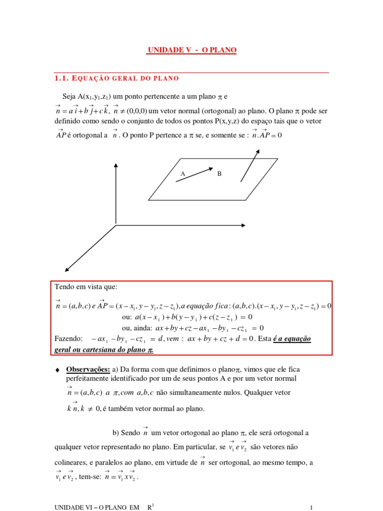 04 Estudo Plano R3 | PDF | Equações | Vetor euclidiano