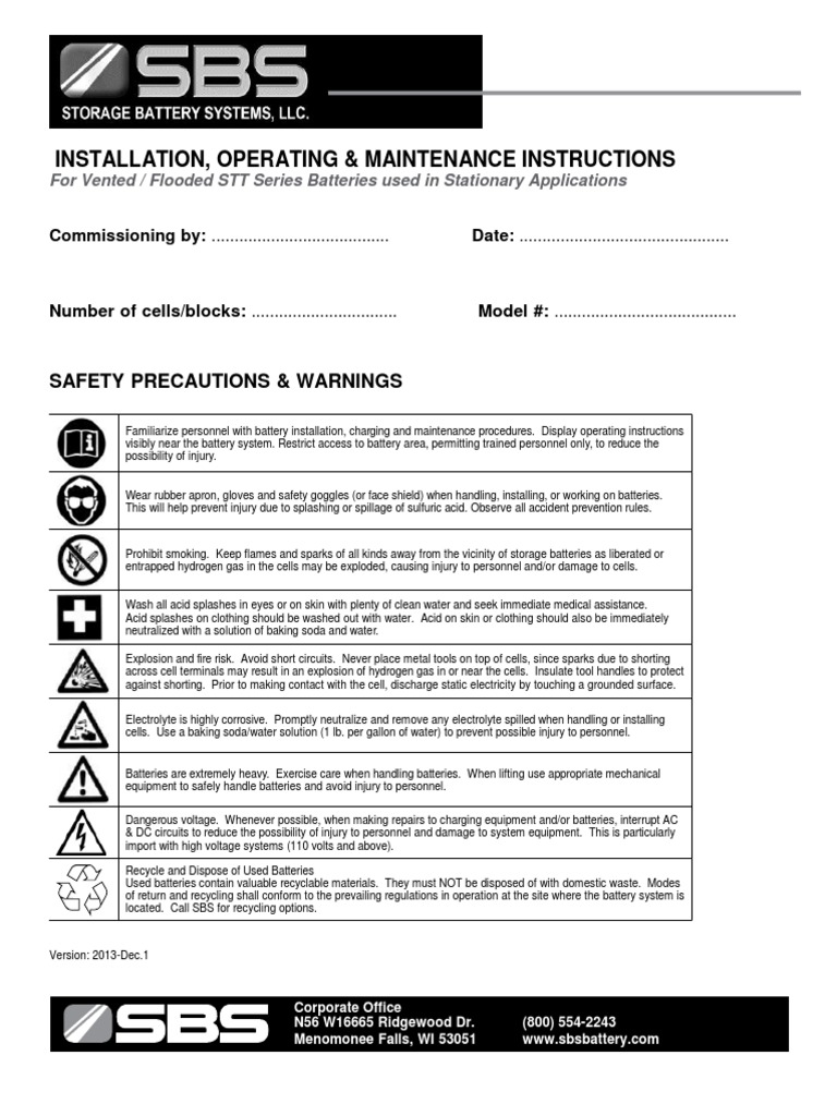 STT Series Battery Installation Guide | PDF | Battery Charger ...