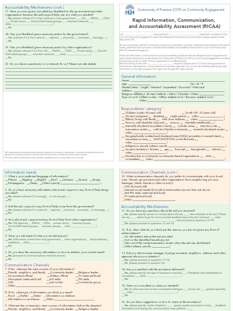 Rapid Information, Communication, and Accountability Assessment (RICAA ...