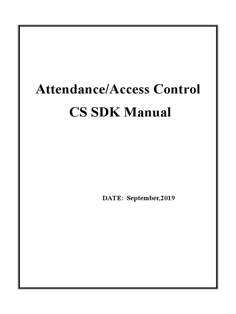Attendance/Access Control CS SDK Manual: Date: September, 2019 | PDF | Pointer (Computer ...
