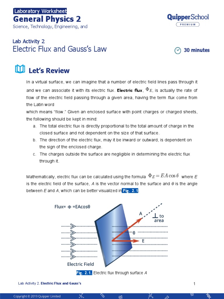 General Physics 2: Electric Flux and Gauss's Law | PDF | Flux | Sphere