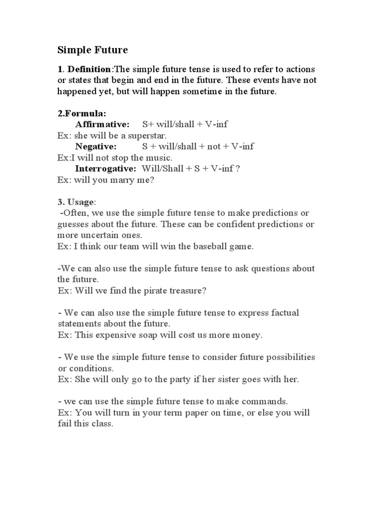Simple Future | PDF