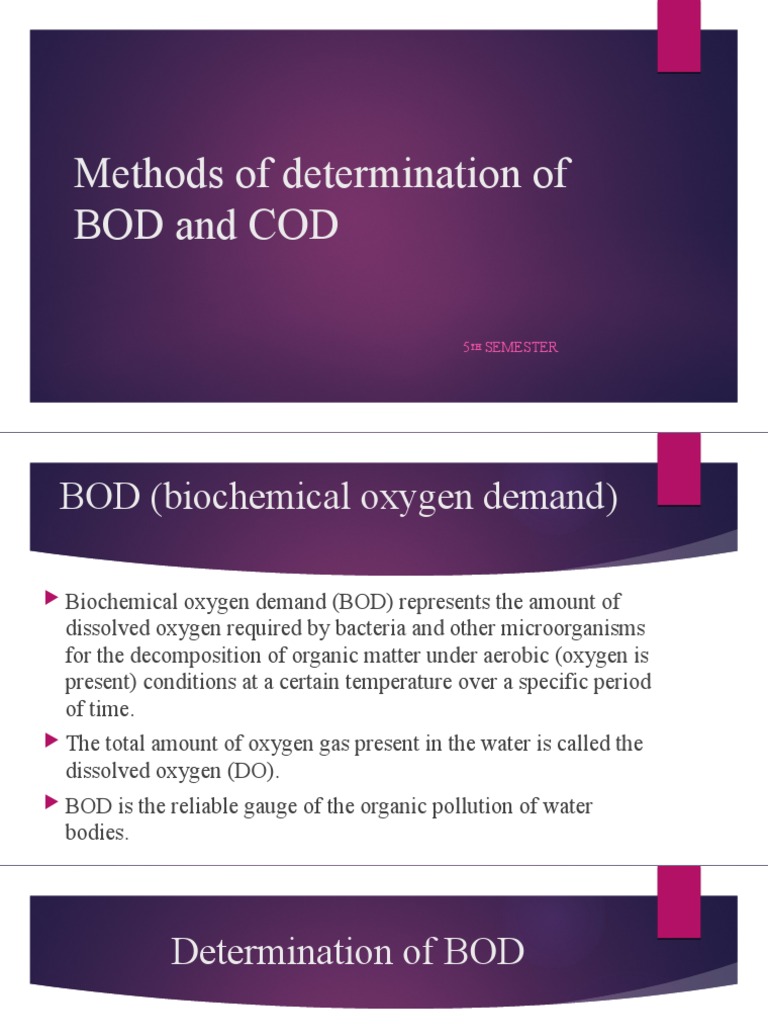 BOD and COD Determination Methods | PDF