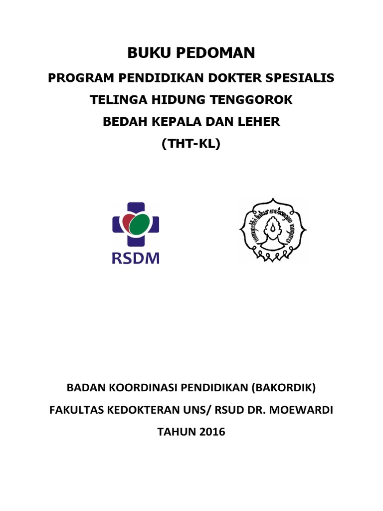 Buku Pedoman Ppds THT-KL 2016 | PDF