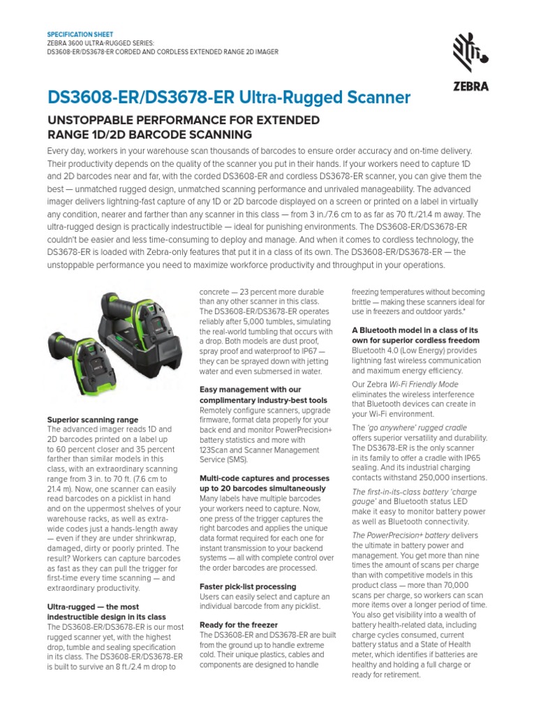 DS3608-ER/DS3678-ER Ultra-Rugged Scanner: Unstoppable Performance For ...