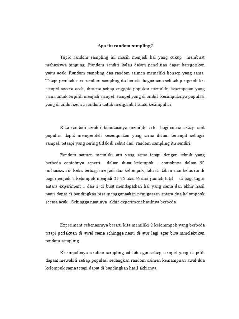 Apa Itu Random Sampling | PDF