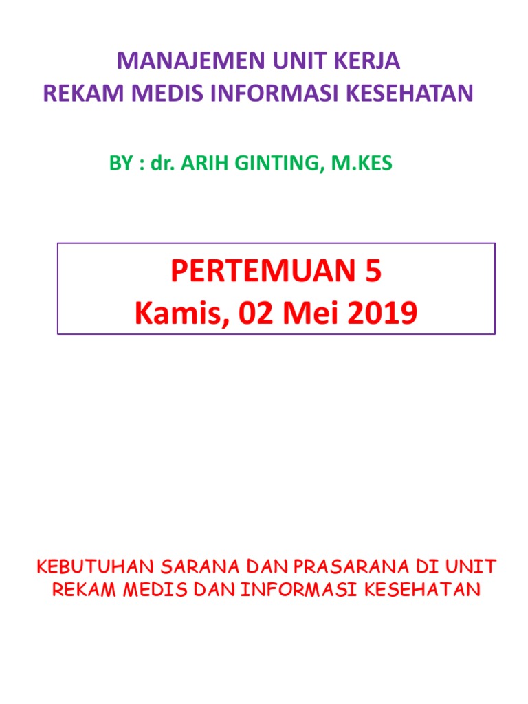 Kebutuhan Rak Rekam Medis | PDF