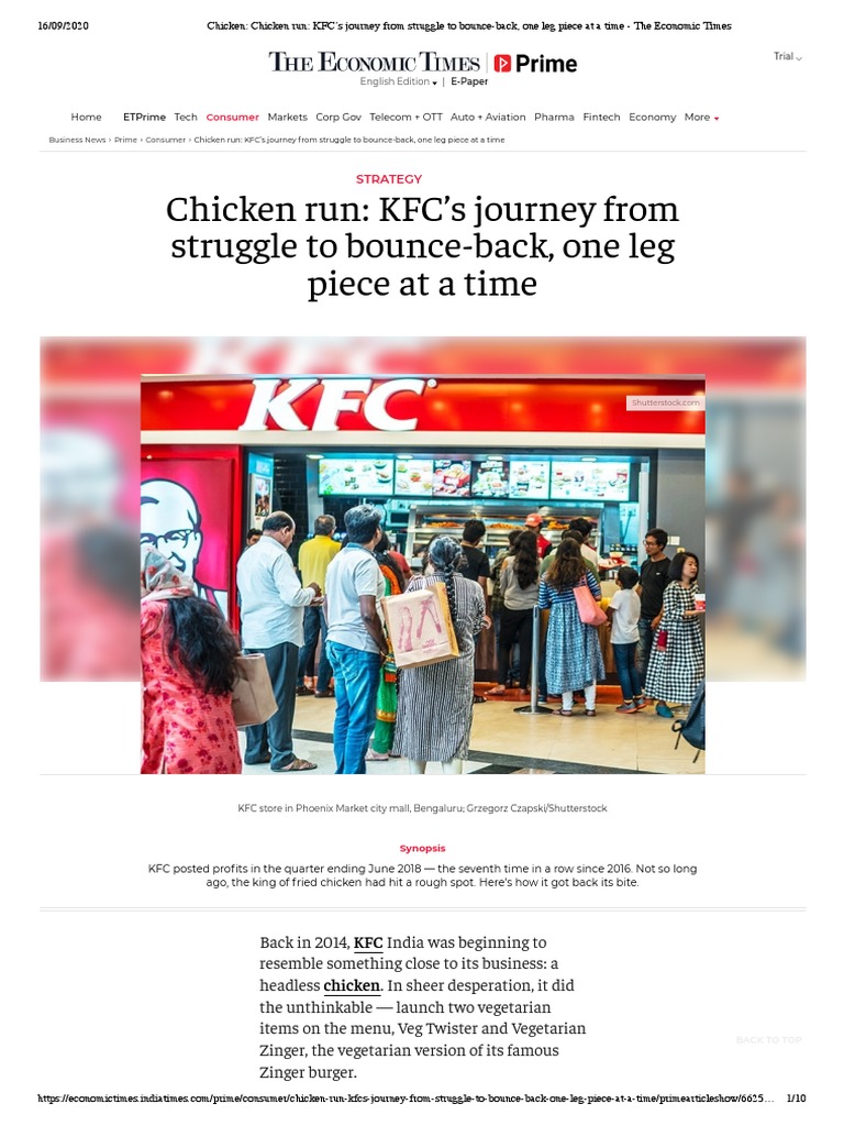 Chicken - Chicken Run - KFC's Journey From Struggle To Bounce-Back, One ...