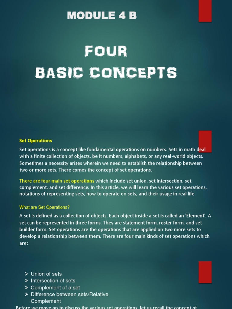 MODULE 4B-Set-Operations 2021 | PDF | Set (Mathematics) | Algebra