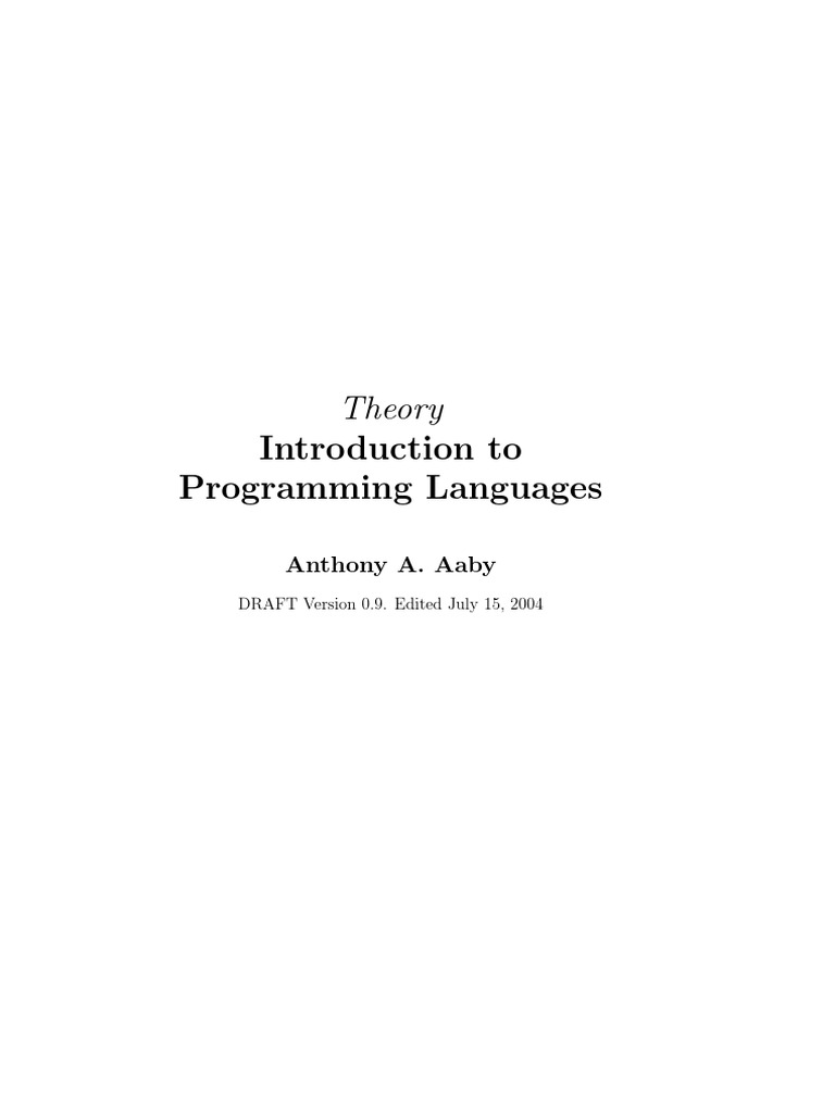 Introduction To Theory of Programming Languages | PDF | Programming ...