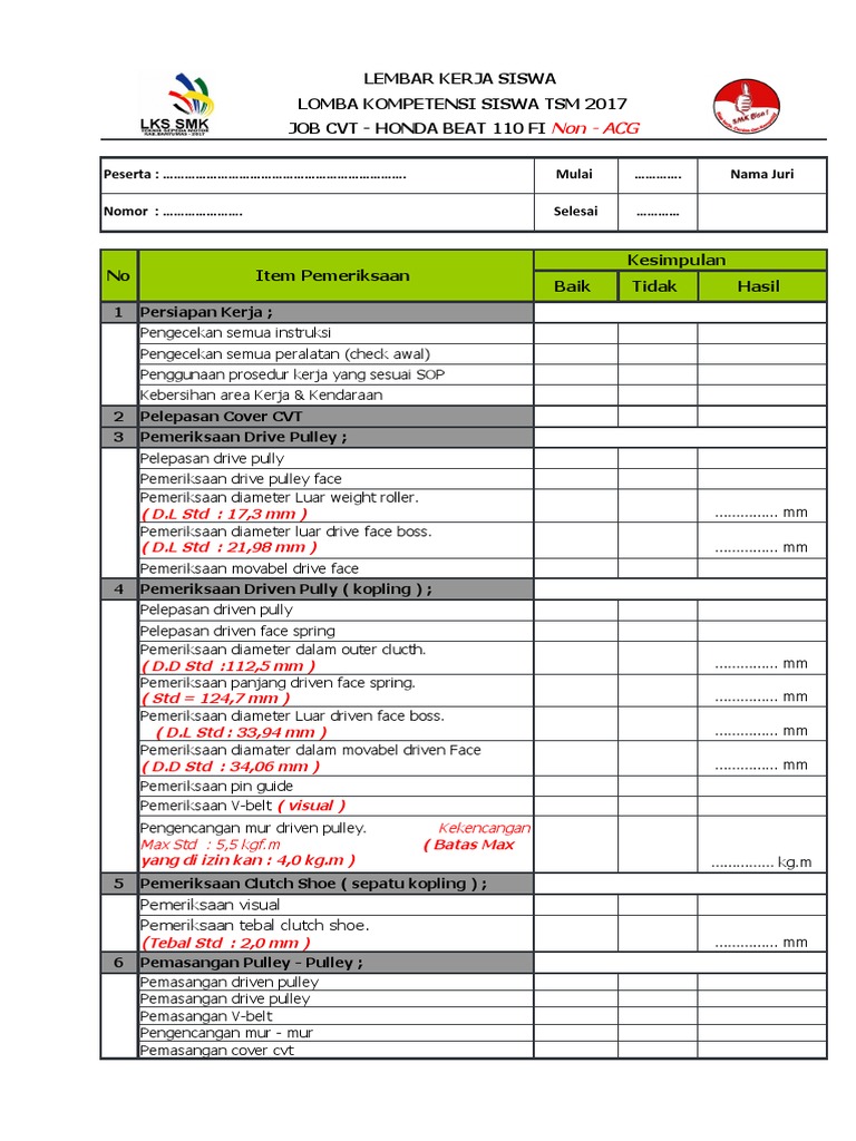Lks Job Sheet CVT Lks 2017 - Final | PDF | Komputer | Teknologi & Rekayasa