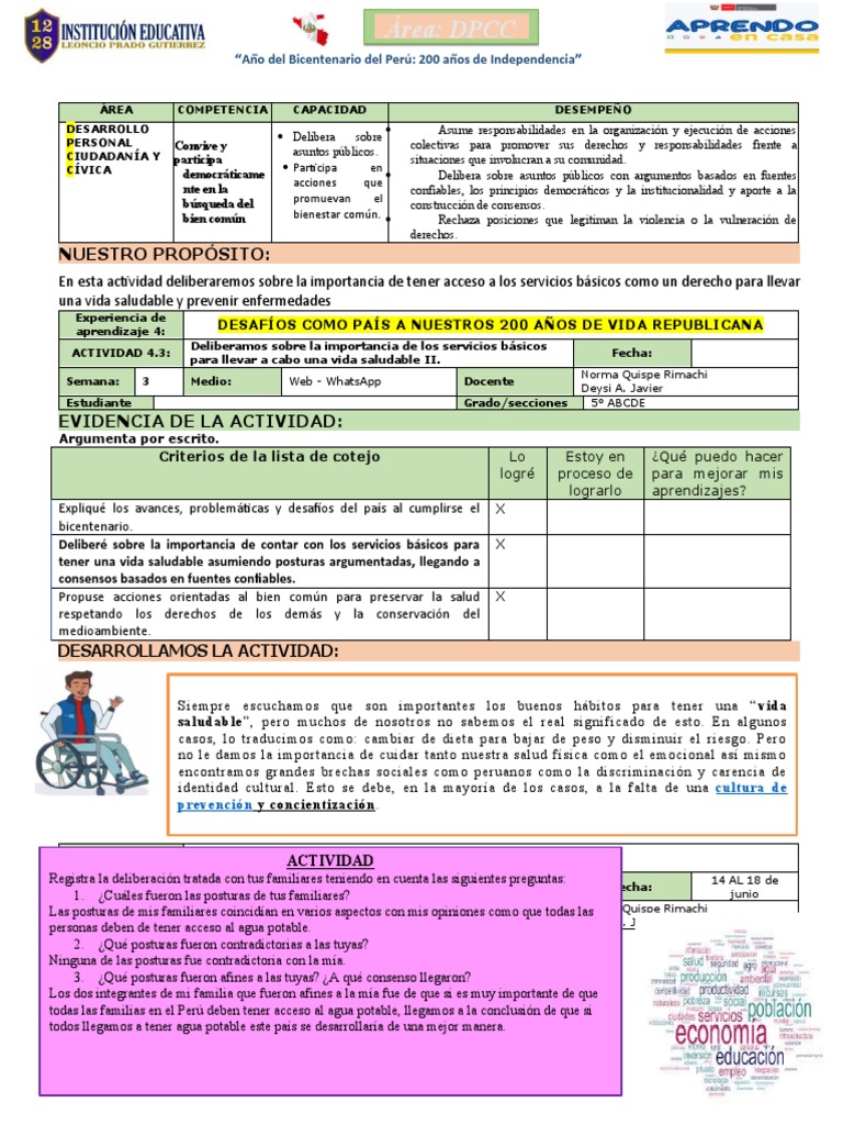 Ficha 16 DPCC Rios Ballarta | PDF | Agua | Pobreza