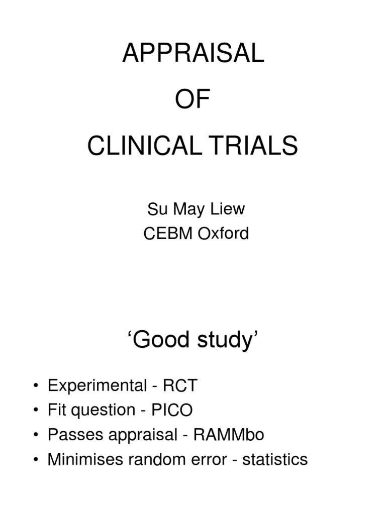 Critical Appraisal RCT Su May Liew | Download Free PDF | Randomized ...