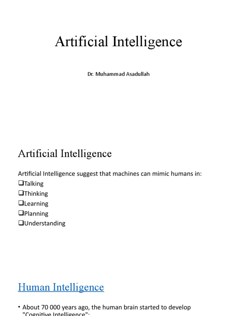 Artificial Intelligence 1 | PDF | Intelligence (AI) & Semantics ...