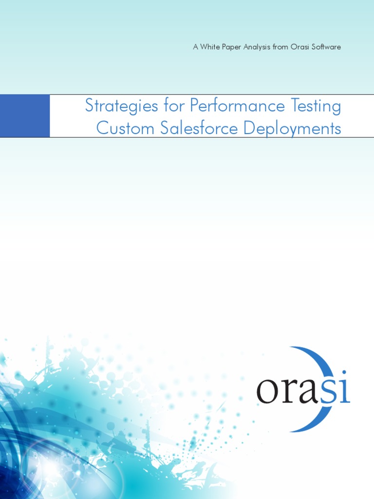 Strategies For Performance Testing Salesforce 071918 Pdf Web Application Software Engineering