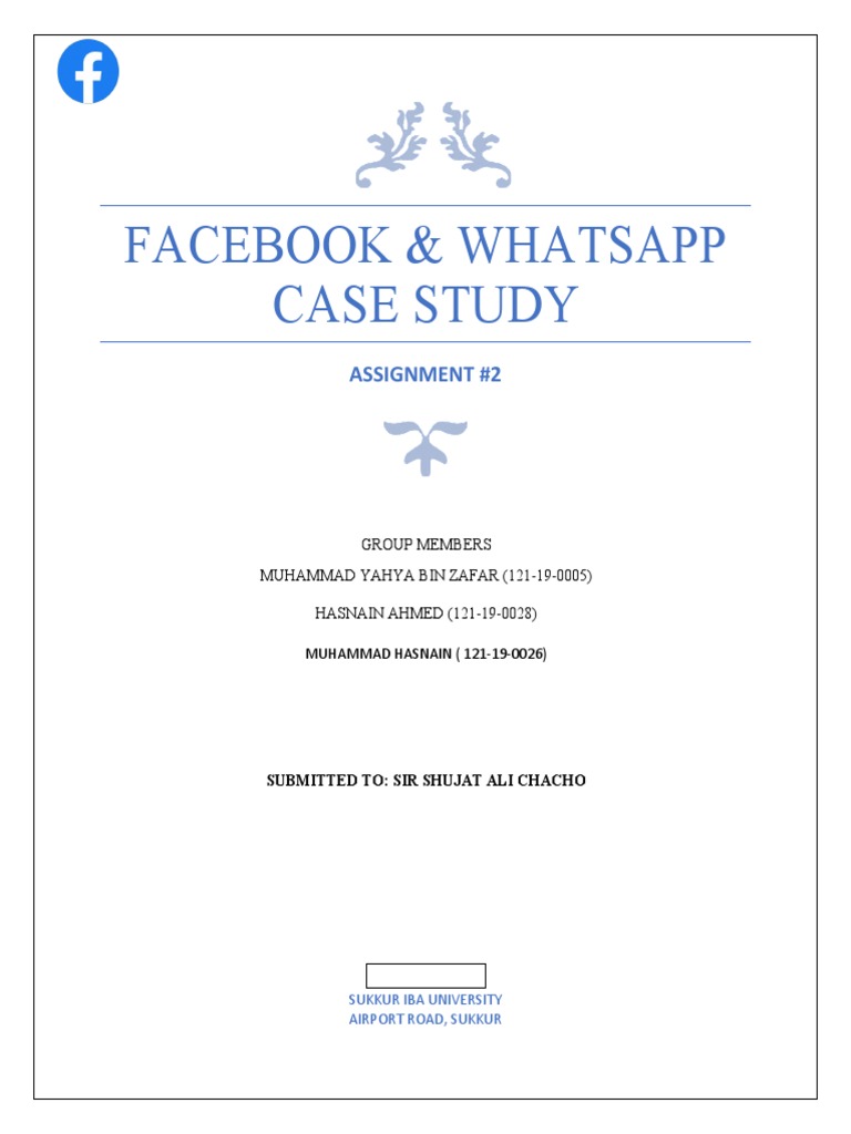 Facebook & Whatsapp Case Study FINAL PDF | PDF | Facebook | Investing