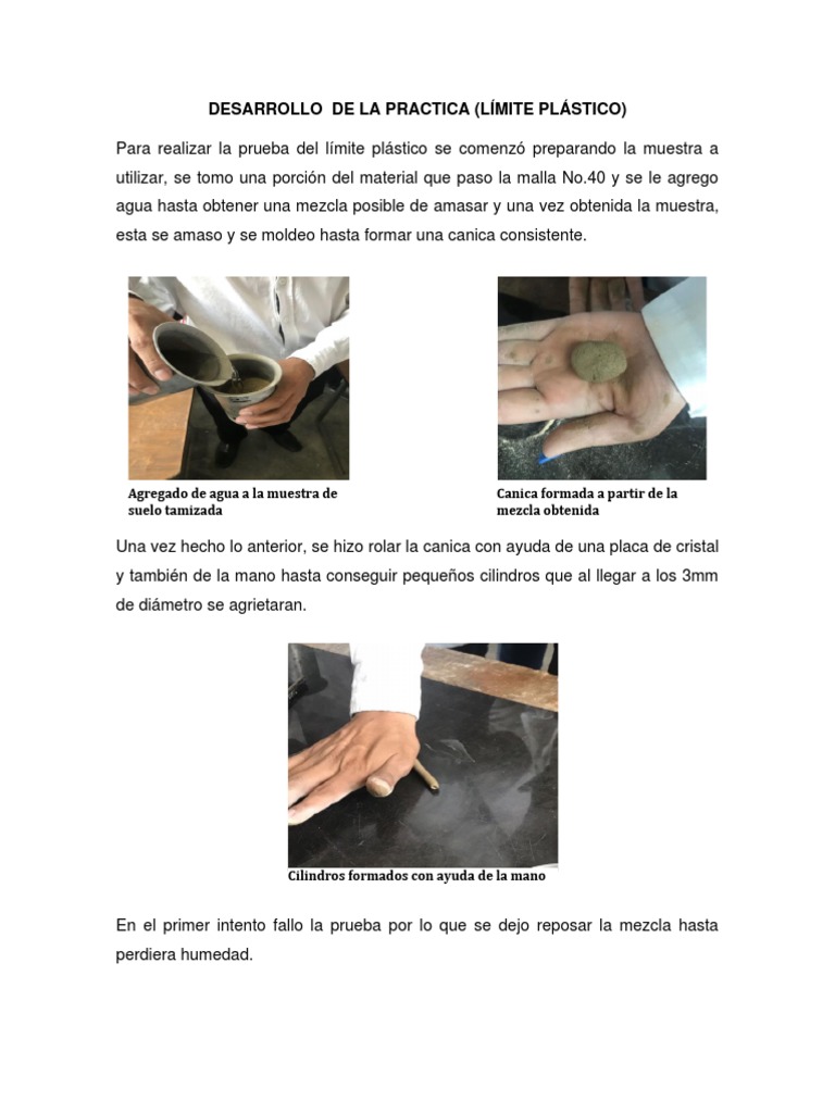 Practica de Mecanica de Suelos Limite Plastico | PDF