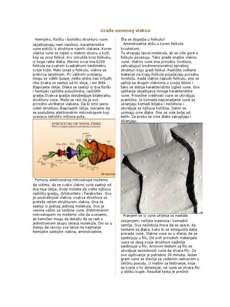 Građa Vunenog Vlakna | PDF
