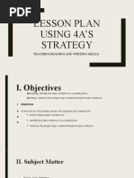 Lesson Plan Using 4A'S Strategy: Teaching Reading and Writing Skills ...