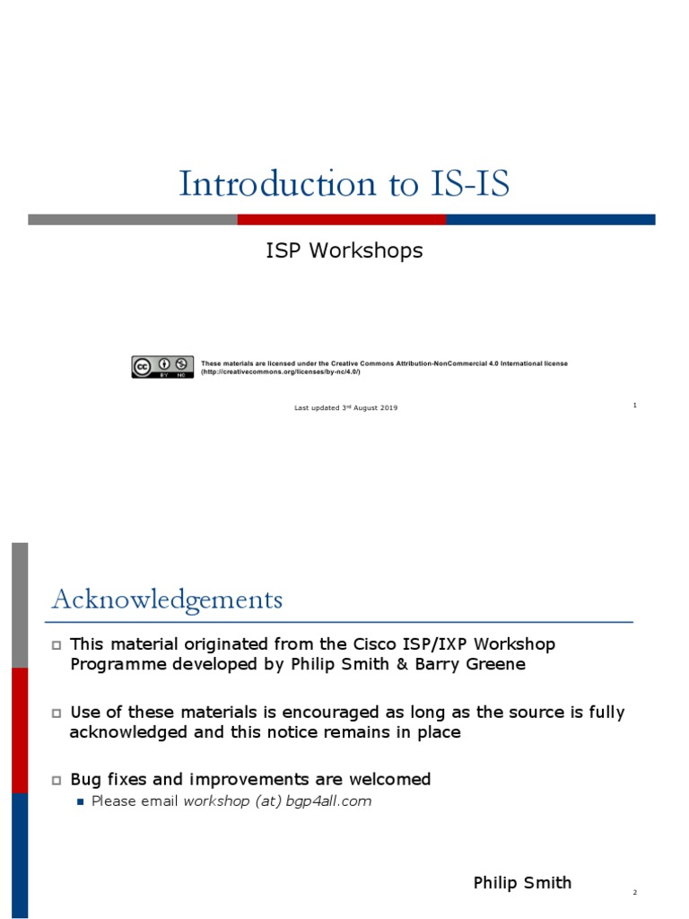 Introduction To IS-IS: ISP Workshops | PDF | Routing | Router (Computing)