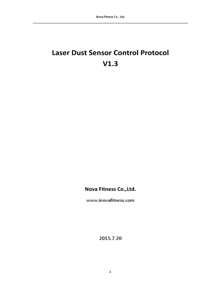 Laser Dust Sensor Control Protocol | PDF | Telecommunications ...