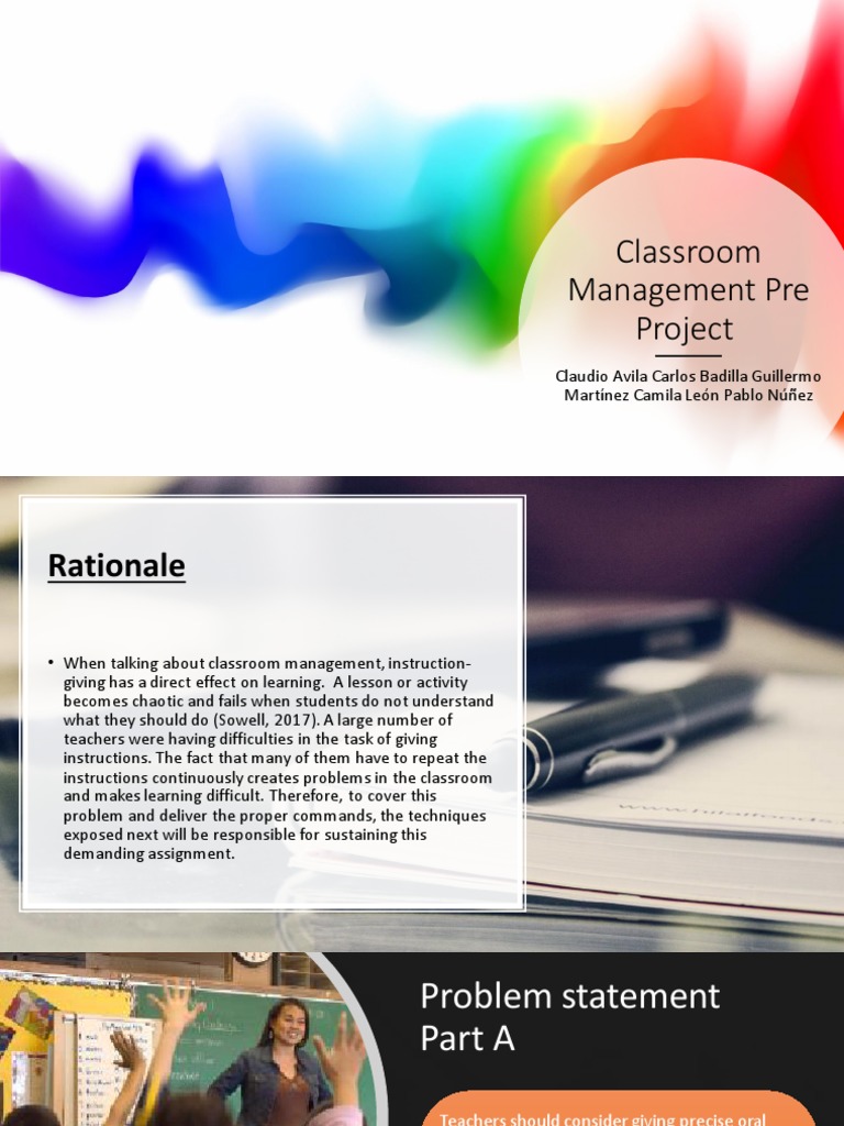 Classroom Management Pre Project | PDF | Teachers | Classroom Management
