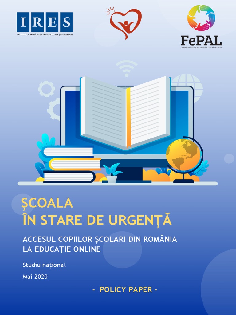 Ires Accesul Elevilor Scolari La Educatie Online Policy Paper Mai 2020 ...
