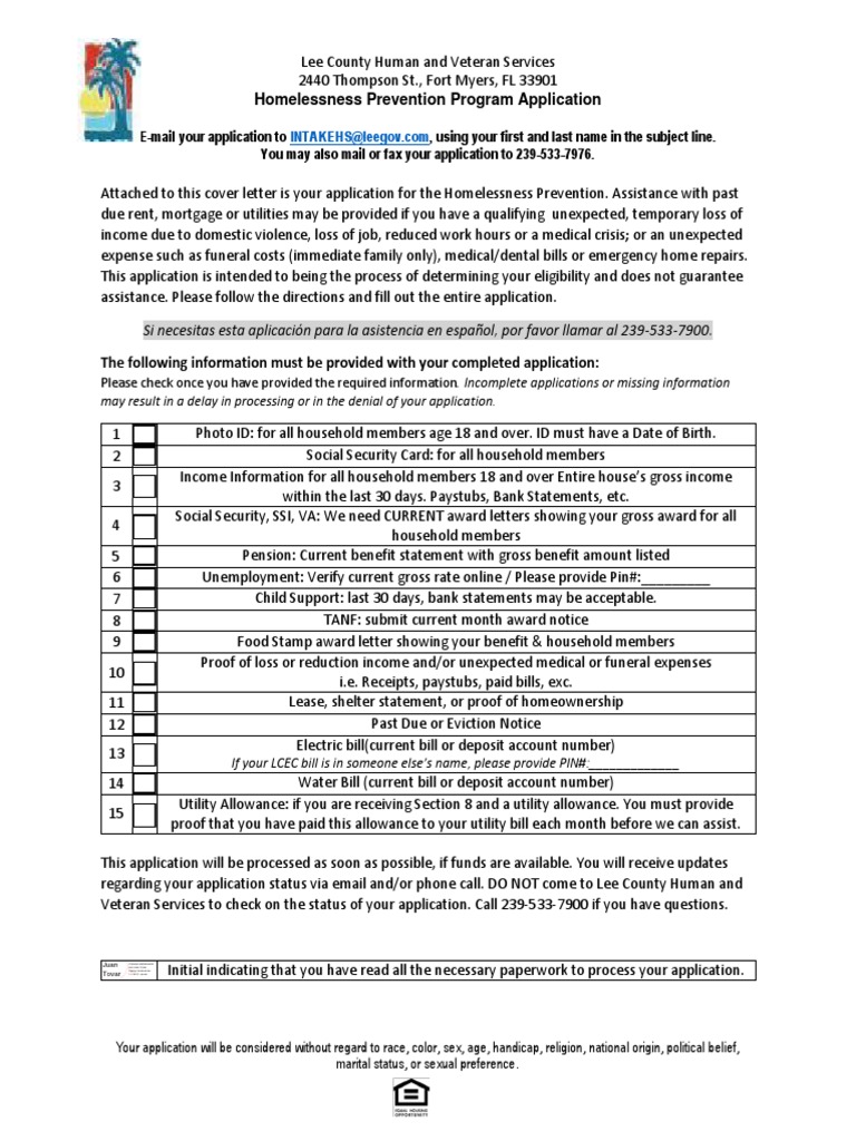 Homelessness Prevention Application 3.19.2020 | PDF | Homelessness ...