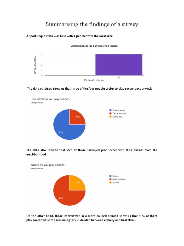 Summarising The Findings of A Survey | PDF | Sports & Recreation ...
