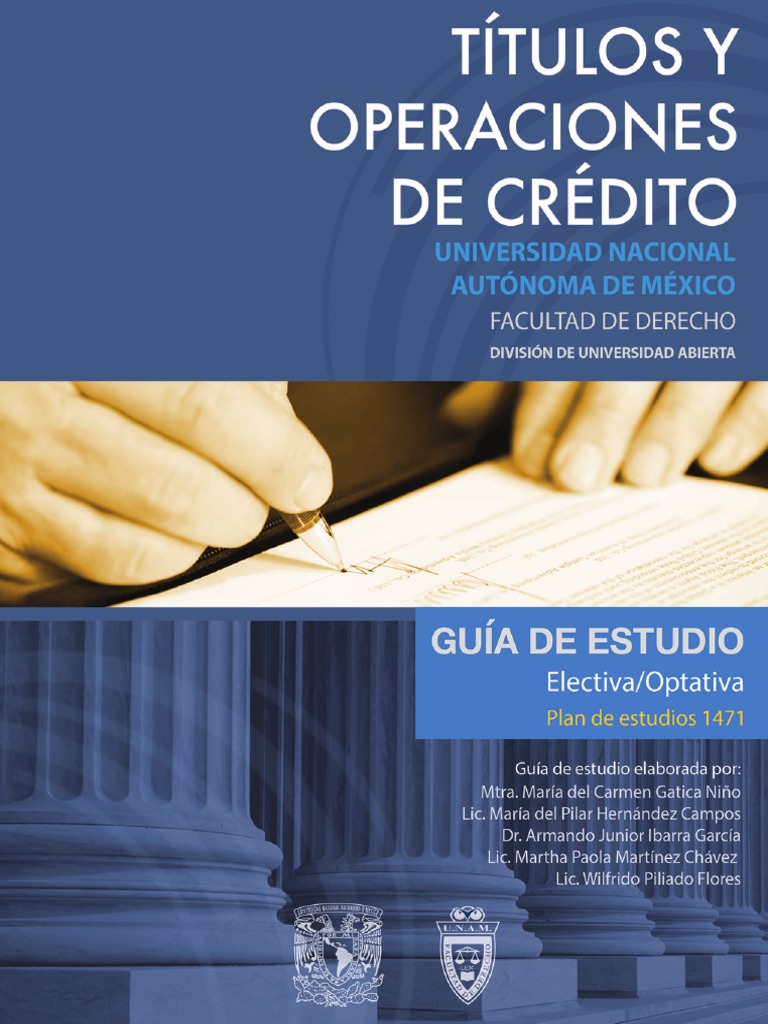 Guía de Títulos y Operaciones de Crédito | PDF | Instrumento negociable ...