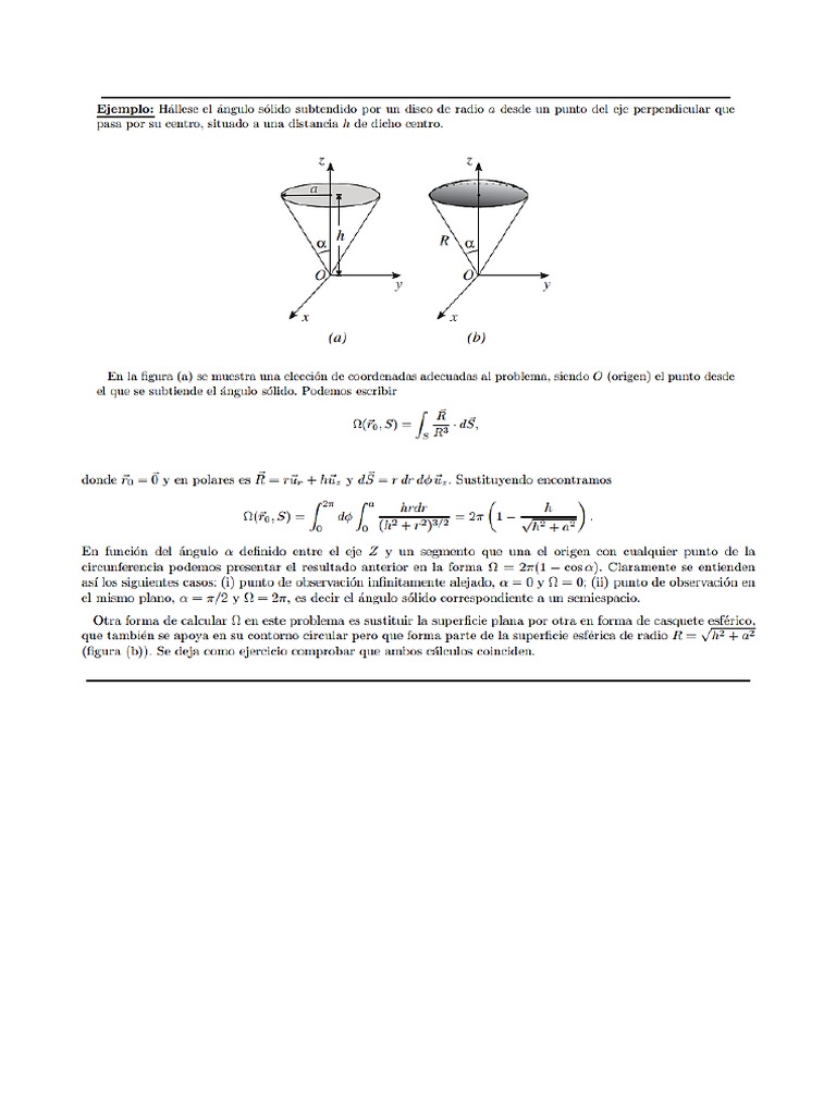 Ejercicio Ángulo Sólido | PDF